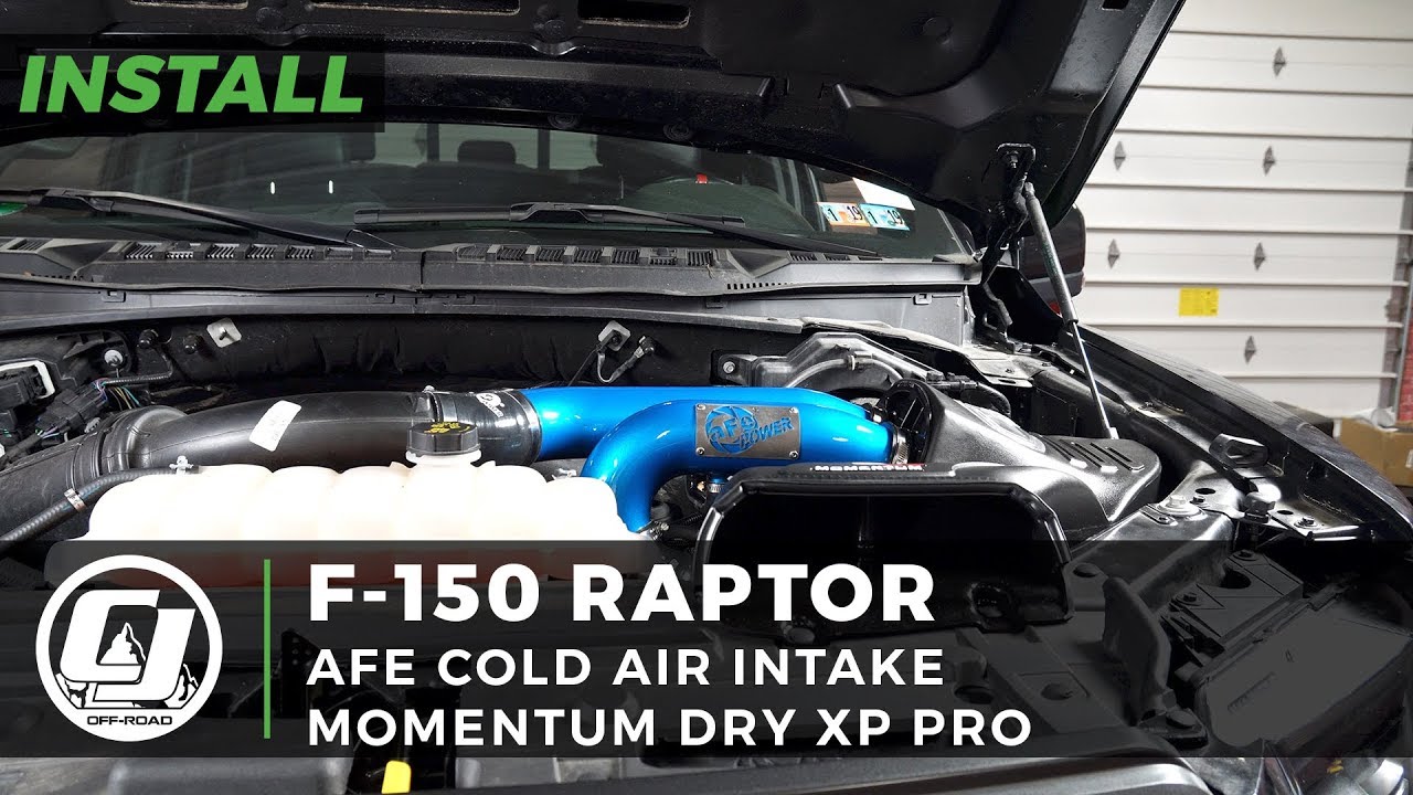 2017-2018 F-150 Raptor Install: aFe Momentum XP PRO Dry S Blue Cold Air ...