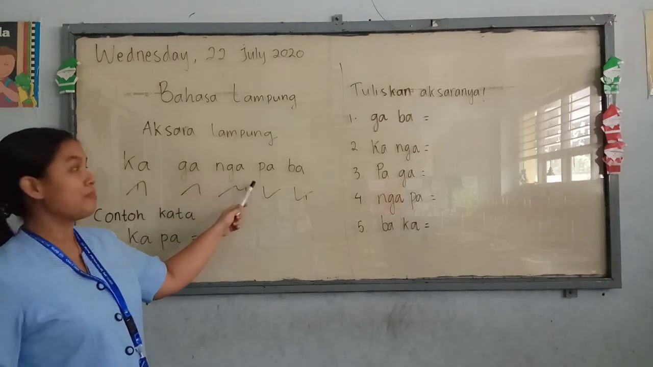 Pembelajaran Bahasa Lampung menulis aksara Lampung - YouTube