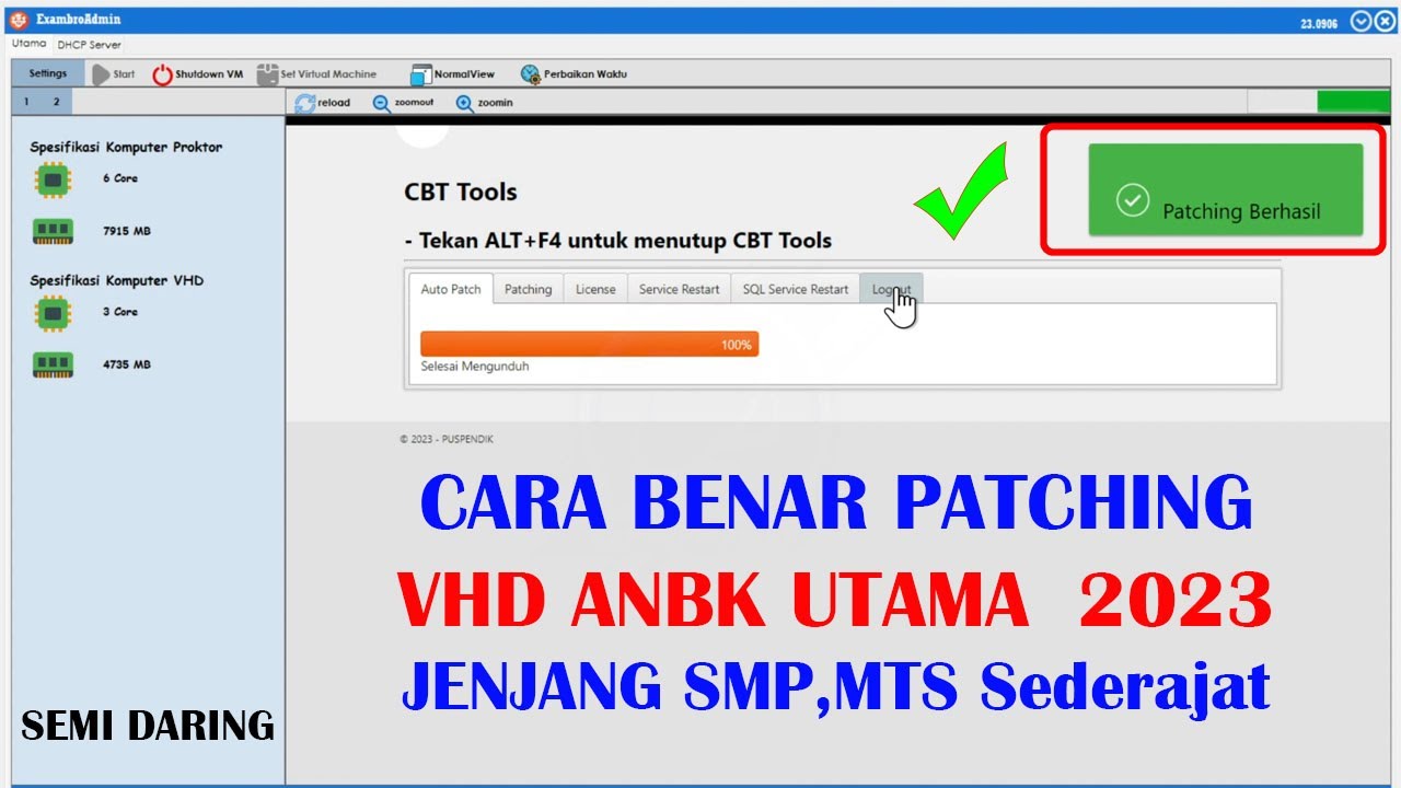 Cara Benar Patching VHD ANBK Utama SMP Sederajat 2023 - YouTube