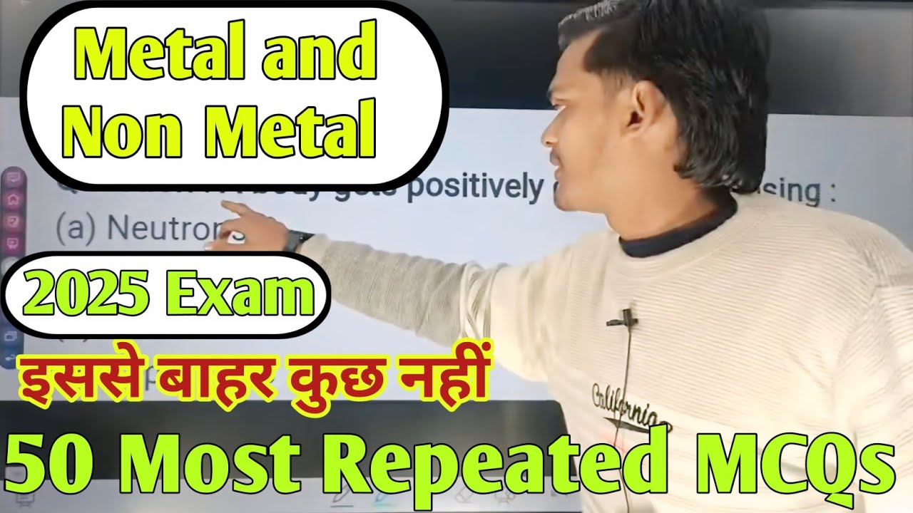 Class 10 Metal and Non Metal Most Repeated MCQ |Metal and Non Metal ...