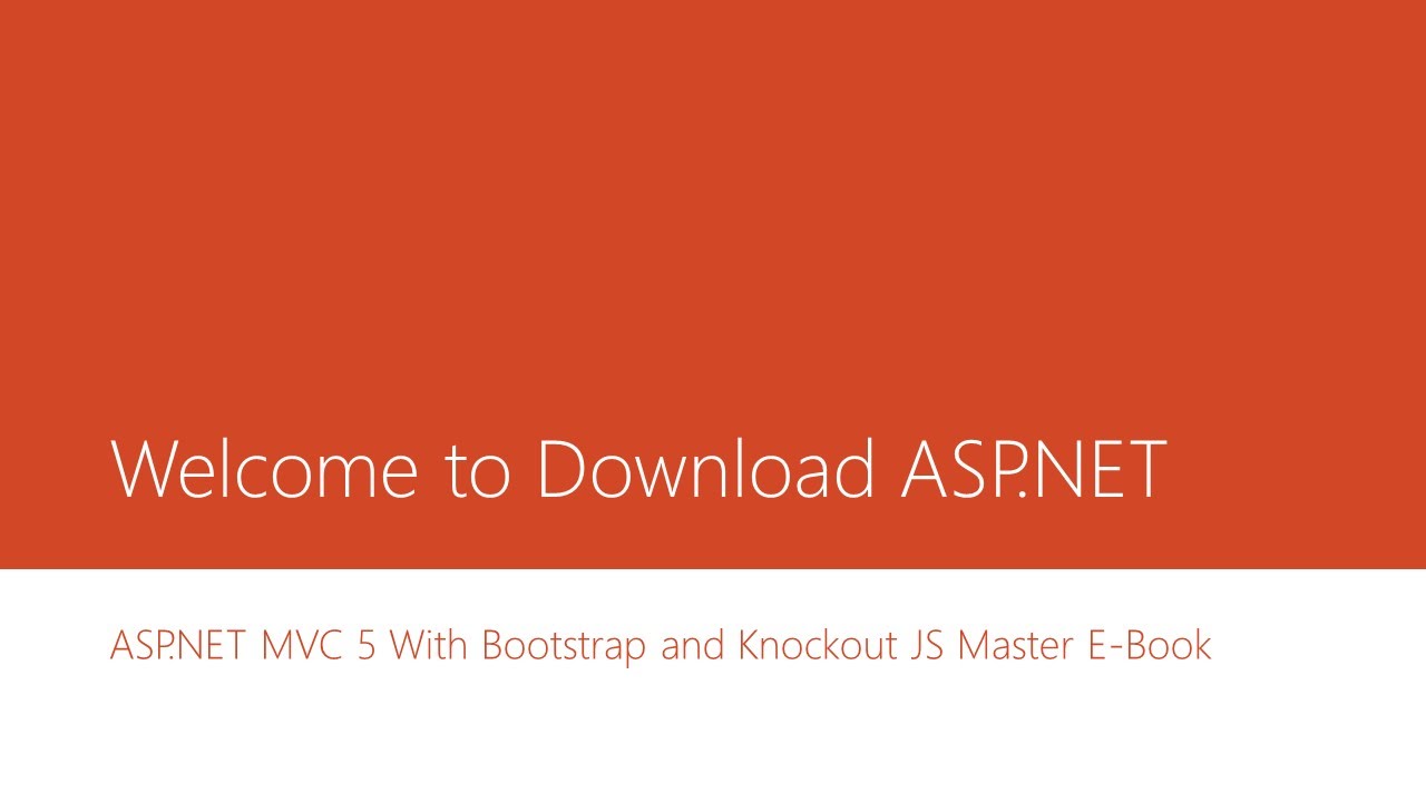 Asp Mvc 5 With Bootstrap And Knockout Js Youtube