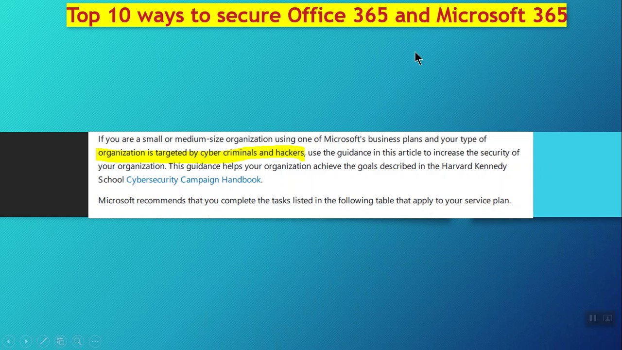 Top 10 ways to secure Office 365 environment - YouTube