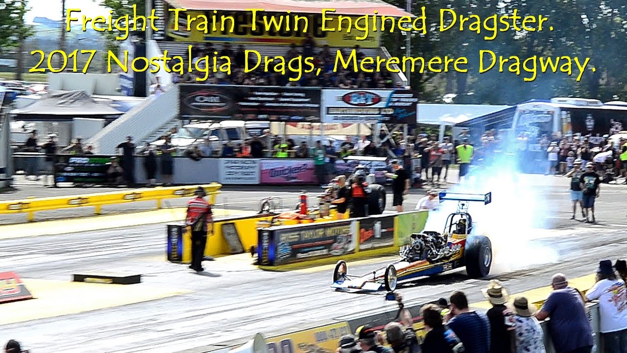 Freight Train Twin Engined Dragster 2017 Nostalgia Drags, Meremere ...