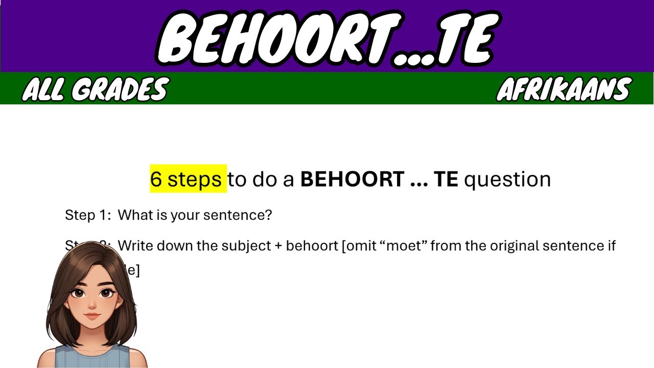 Die infinitief: behoort...te (COMPLETE GUIDE) | Afrikaans FAL - YouTube