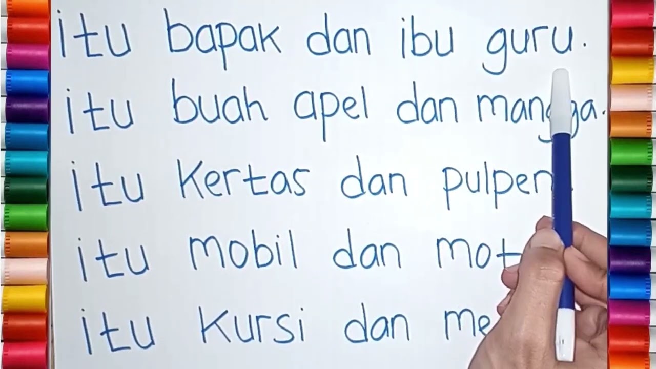 BELAJAR MENULIS DAN MEMBACA KALIMAT UNTUK ANAK TK, PAUD DAN SD - YouTube