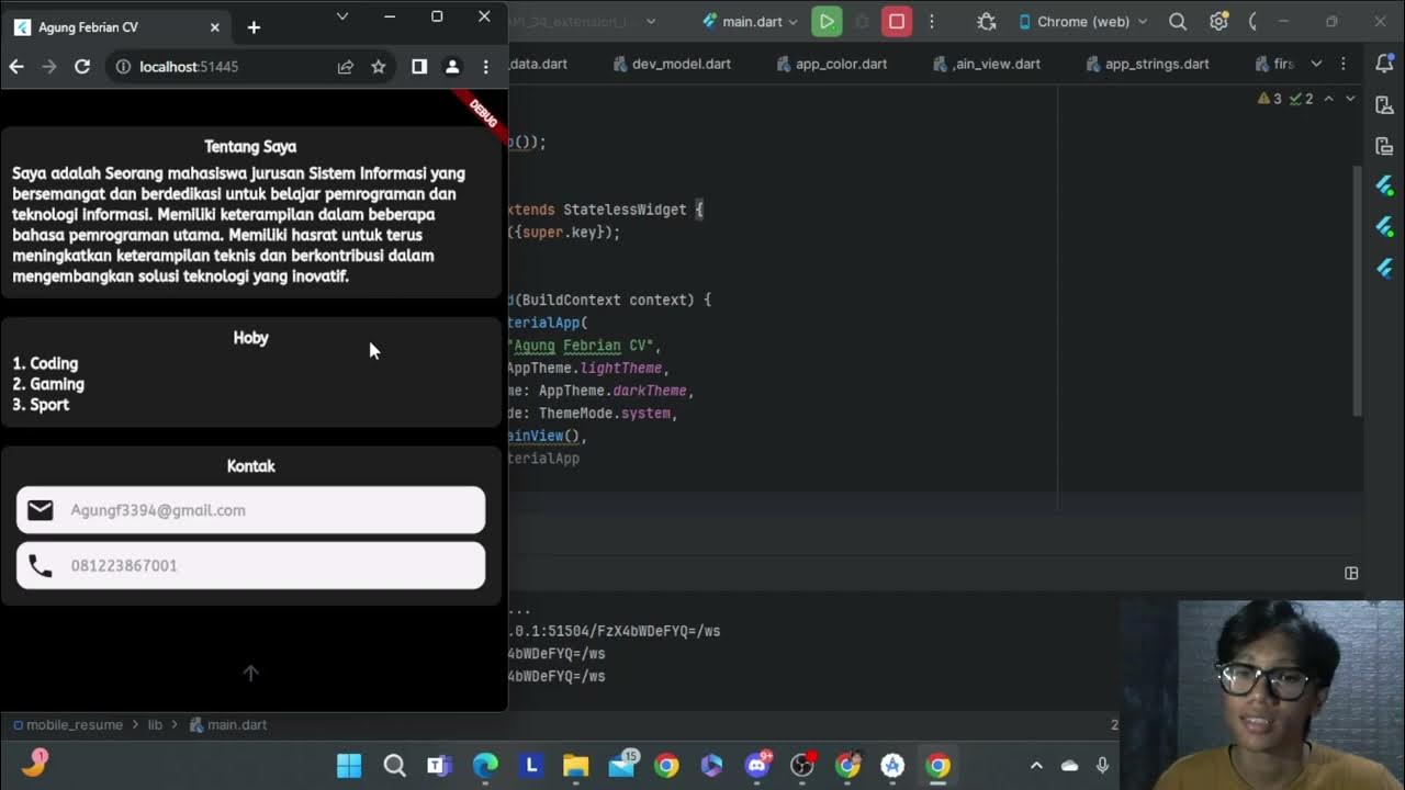 Mobile Resume Menggunakan Flutter Pada Android Studio - YouTube