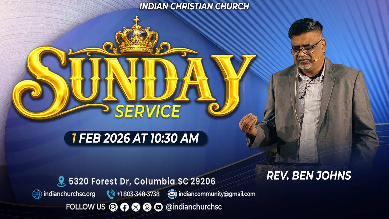 Sunday Service | 02/01/2026 | Indian Christian Church SC - YouTube