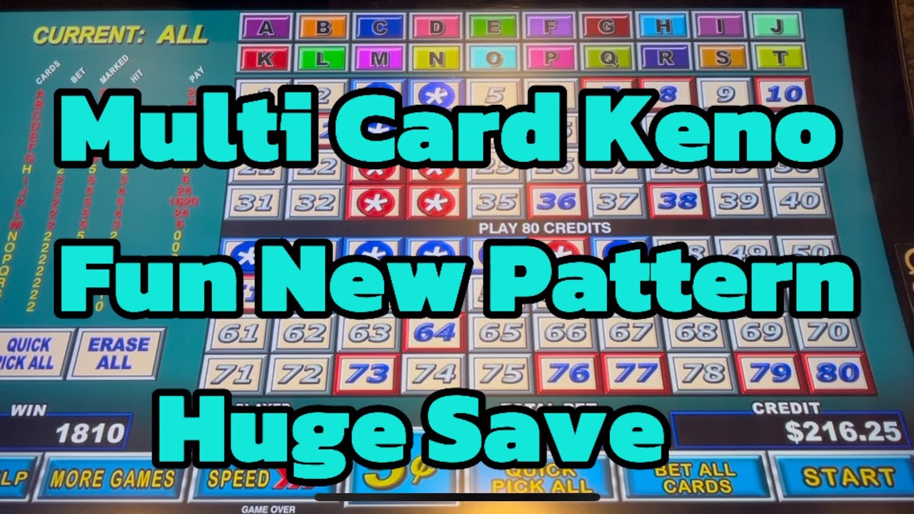 New Combo Multi Card Keno Pattern Big Save - YouTube
