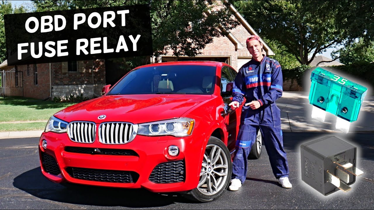 BMW X3 X4 OBD PORT FUSE RELAY LOCATION REPLACEMENT 2010 2011 2012 2013 ...