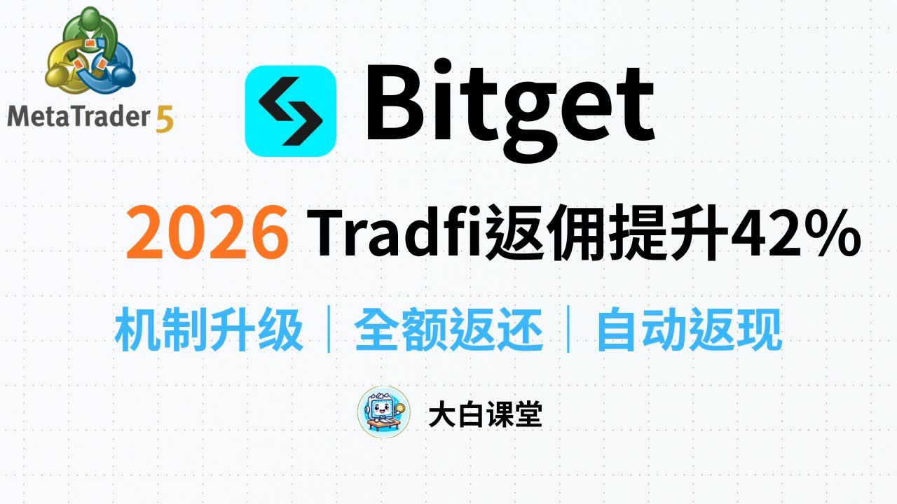 Bitget Tradfi返佣比例提升！MT5比原先返佣手续费多42%！Bitget MT5黄金外汇美股返佣60% - YouTube