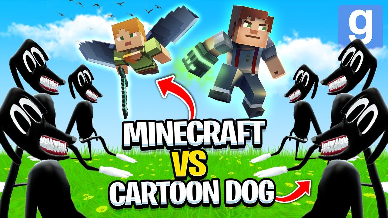 MINECRAFT vs. CARTOON DOG! (Garry's Mod Sandbox) | JustJoeKing - YouTube