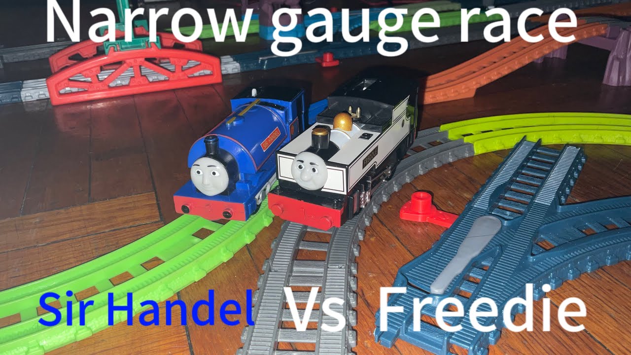 Narrow gauge race sir Handel vs freedie race 1 - YouTube