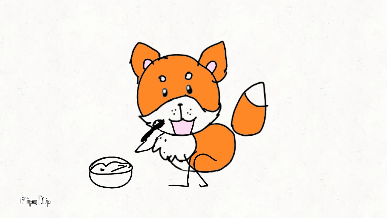 Fox eats cereal - YouTube
