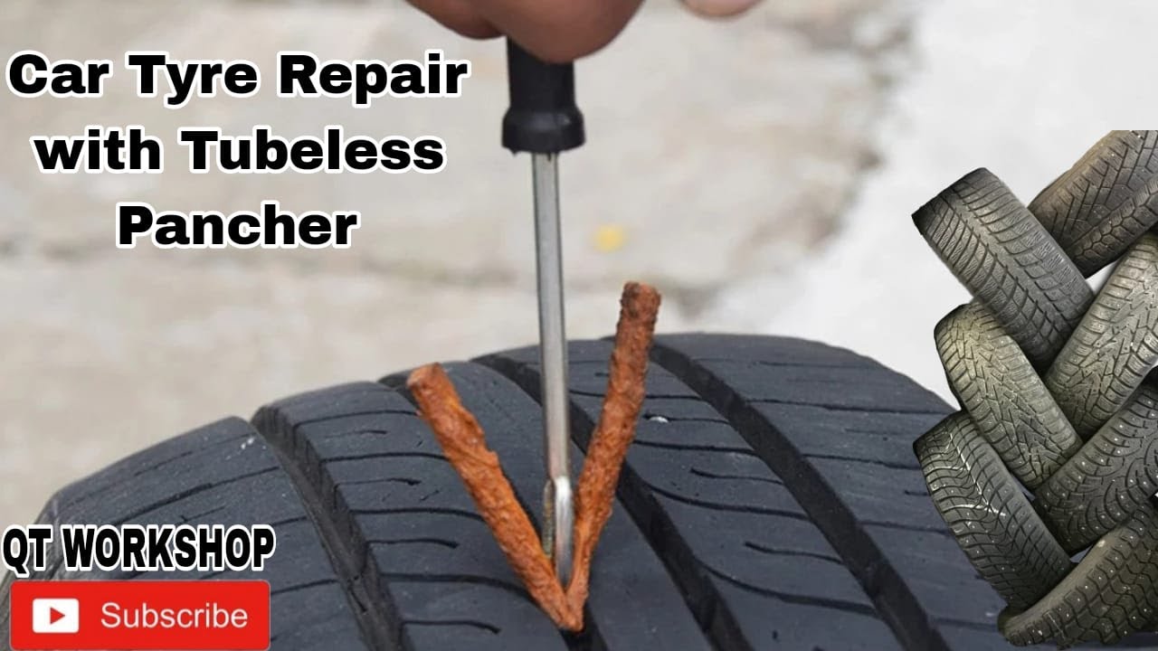 Car Tyre Repair | With Tubeless | Pancher | BY ST WORKSHOP - YouTube