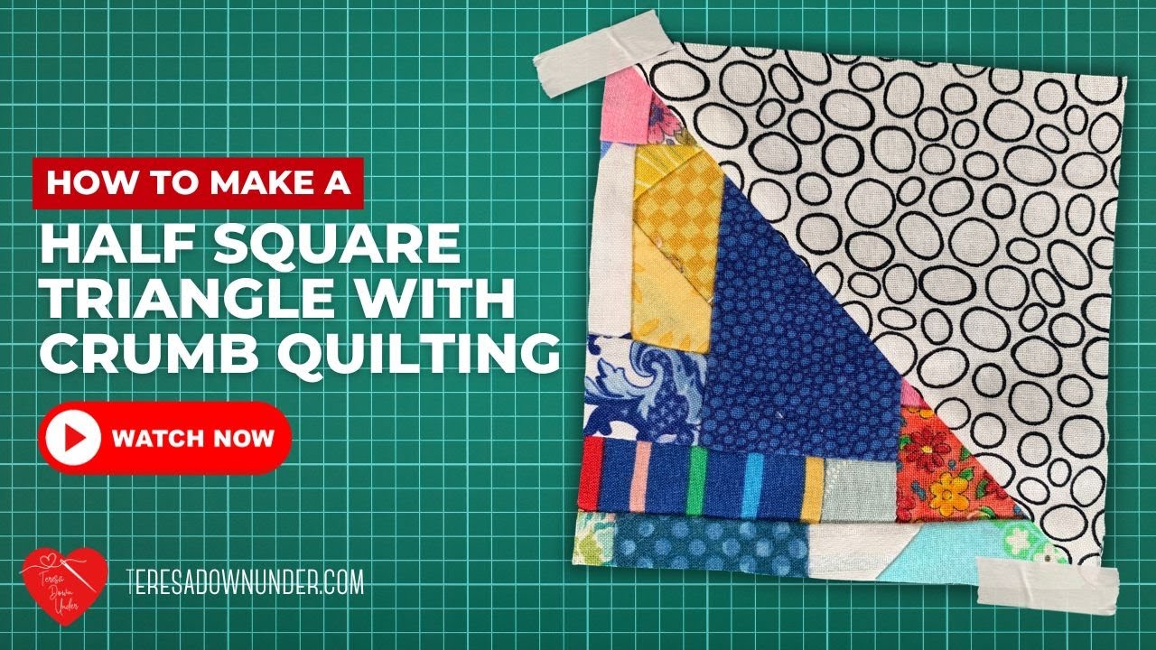 How to make a half square triangle (HST) with crumb quilting - YouTube