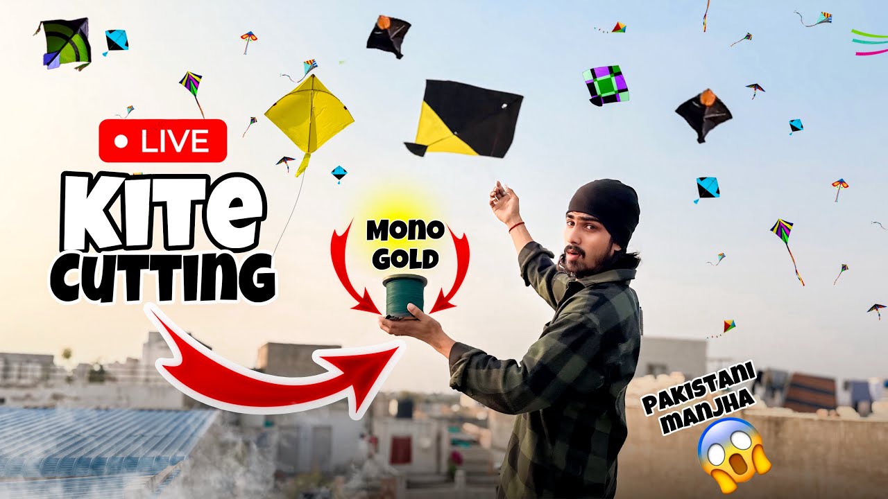 Live kite cutting 🪁😱 | mono Gold Feel Manjha Live Testing 💯😱 | real vs ...