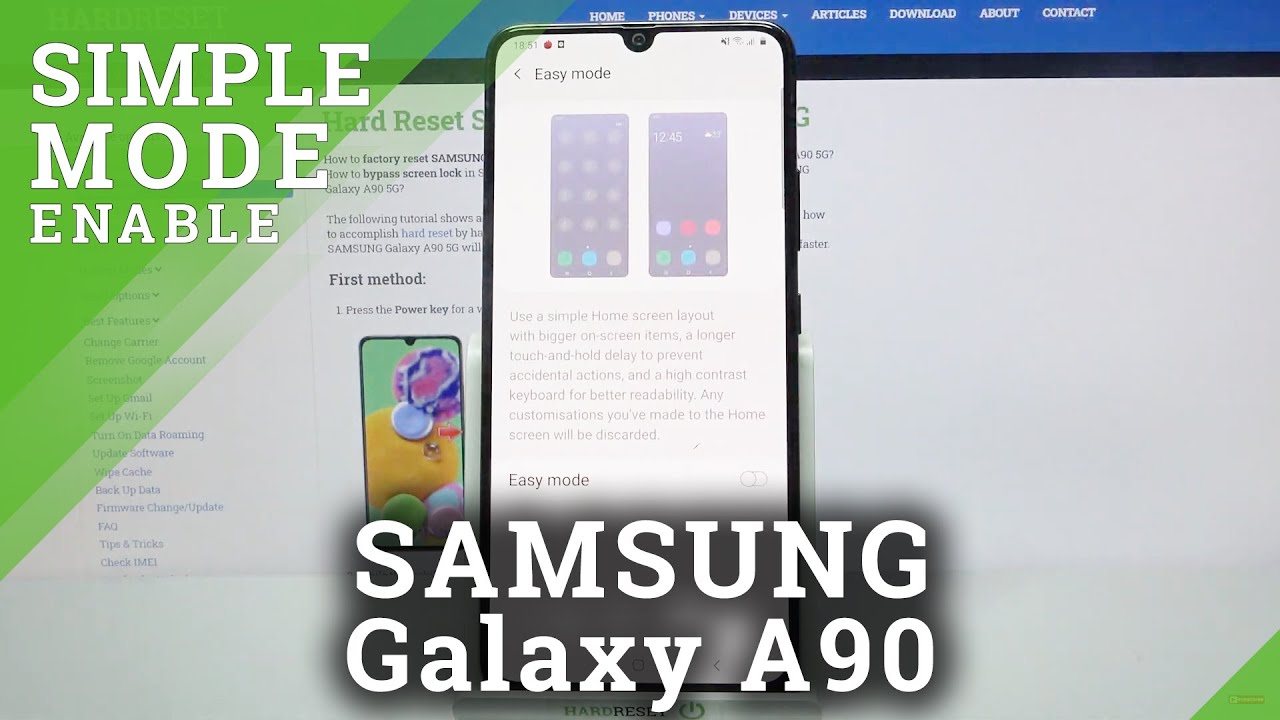 How to Enable Easy Mode on SAMSUNG Galaxy A90 – Exit Easy Mode - YouTube