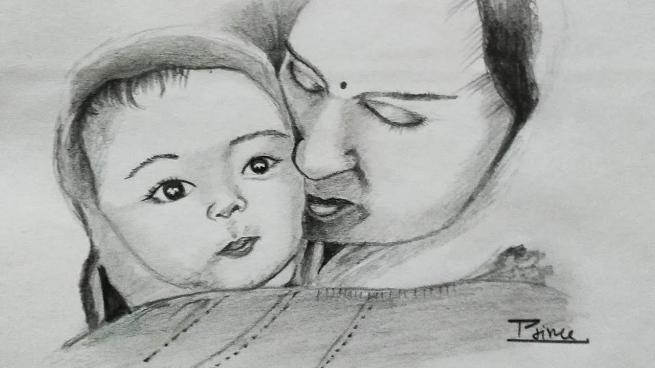 Mother's Day Shading Sketch Drawing.. - YouTube