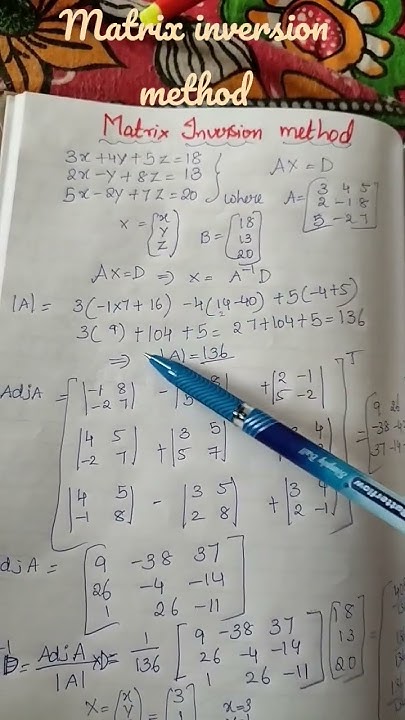 Matrix inversion method - YouTube