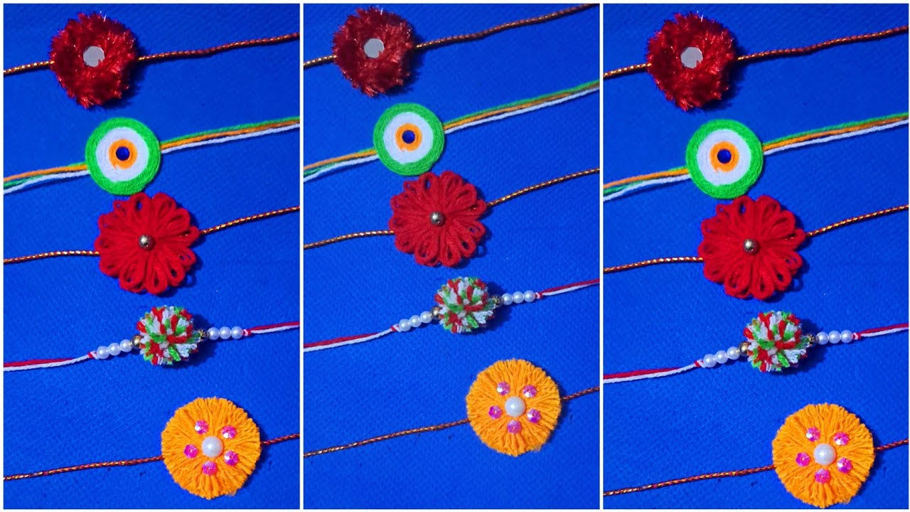 5 Rakhi designe /Handmade Rakhi /Diy craft Rakhi Bandhan special/Rakhi ...