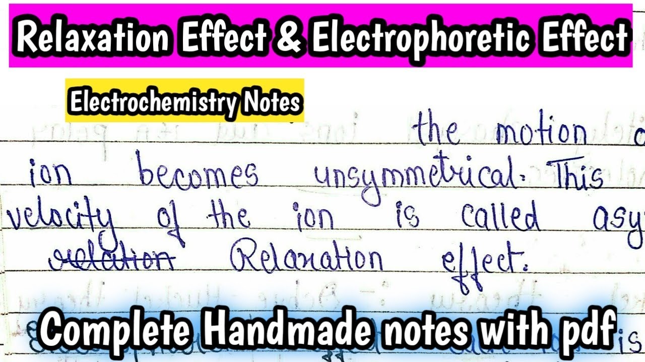 Relaxation Effect And Electrophoretic Effect | Electrochemistry ...