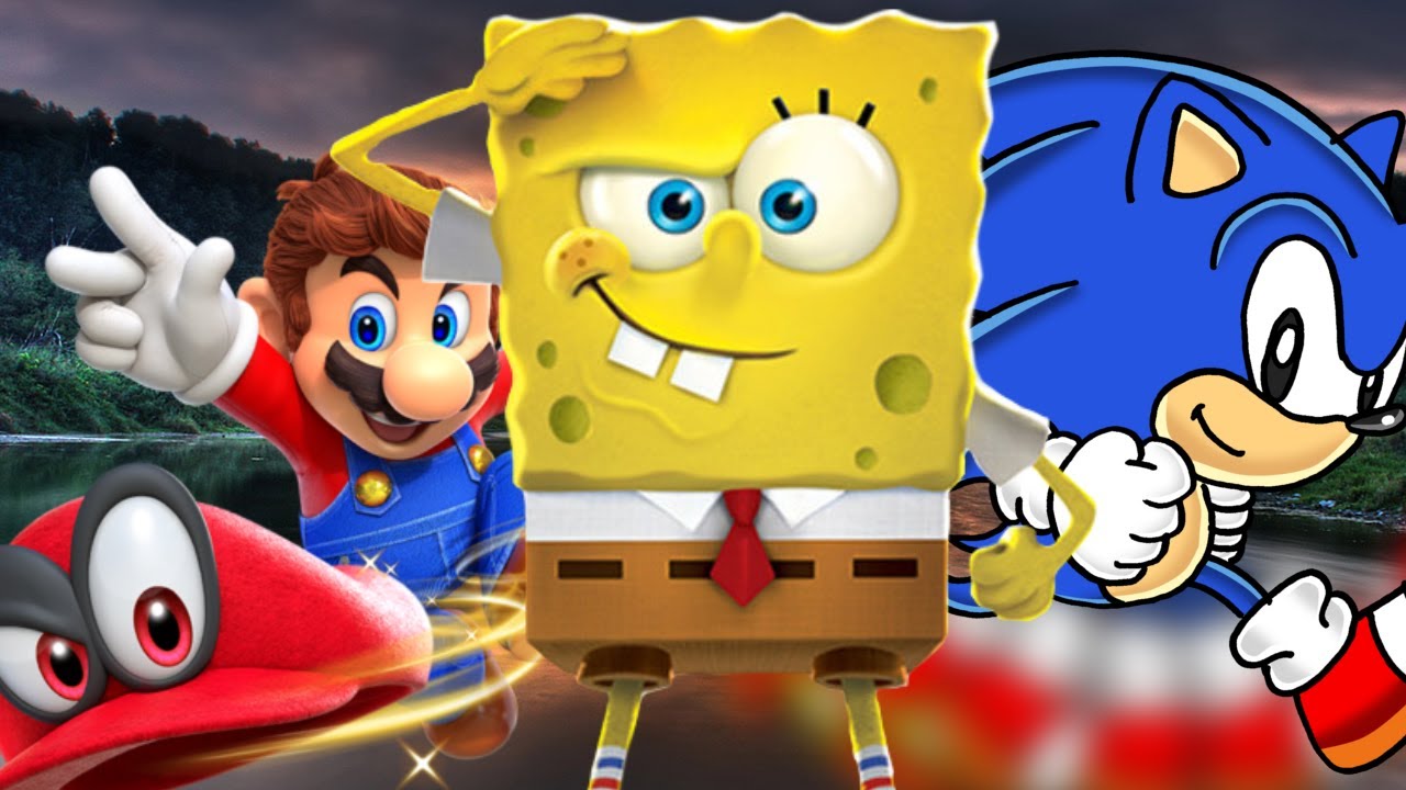 every spongebob sonic mario game - YouTube