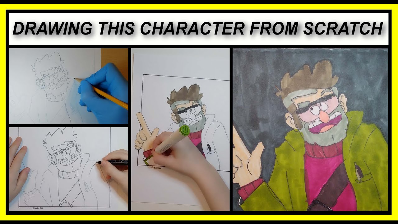 Drawing This Character From Scratch: Great Uncle Ford - YouTube
