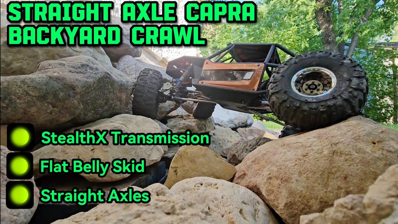 Axial Straight Axle Capra - Crawling The Backyard Course - YouTube