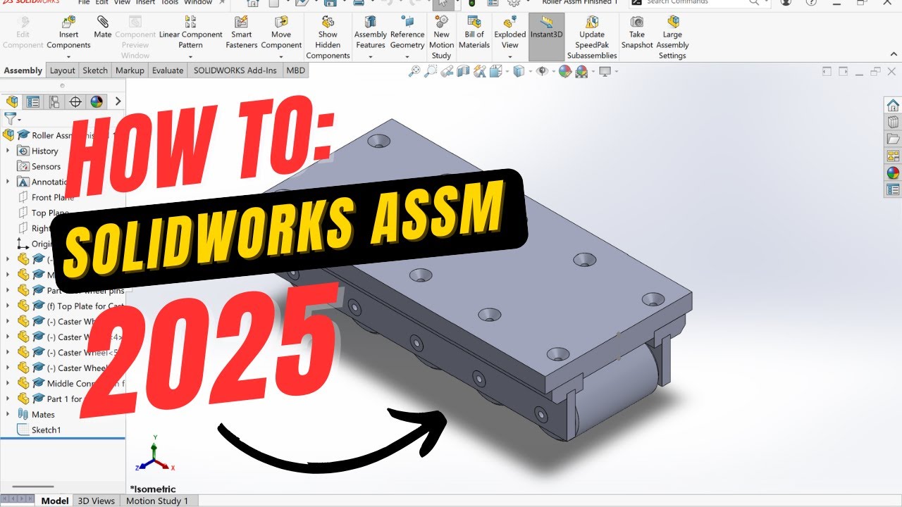 How To: Design and Assemble in Solidworks 2025 - Caster Wheel Practice ...