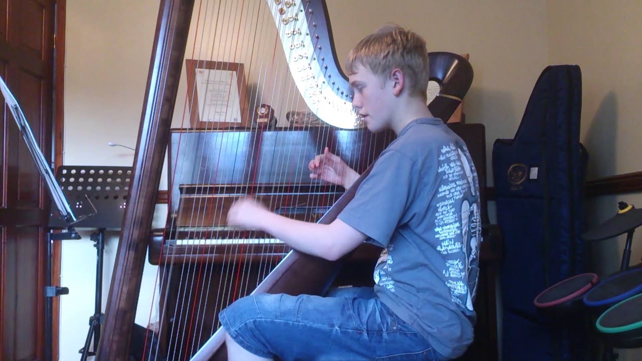 Rhys Whatty Harp Grade 6 Tournier Prelude no. 4 - YouTube