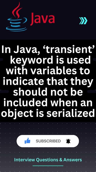 What Is The Transient Keyword In Java Java Javaprogramming Javatutorial Shorts 