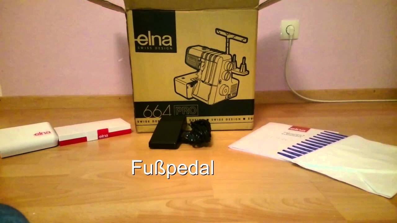 Speed Unboxing Elna 664 PRO Overlock Nähmaschine - YouTube