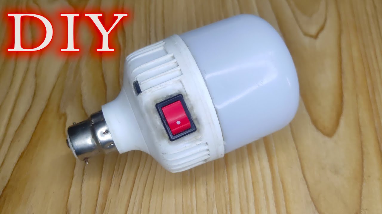 DIY Rechargeable LED Emergency Ceiling Light At Home || Make Portable ...