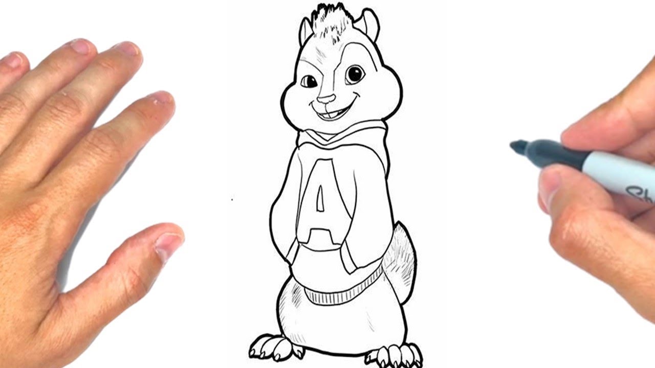 how to draw cute easy alvin and the chipmunks for kids||farzana drawing ...