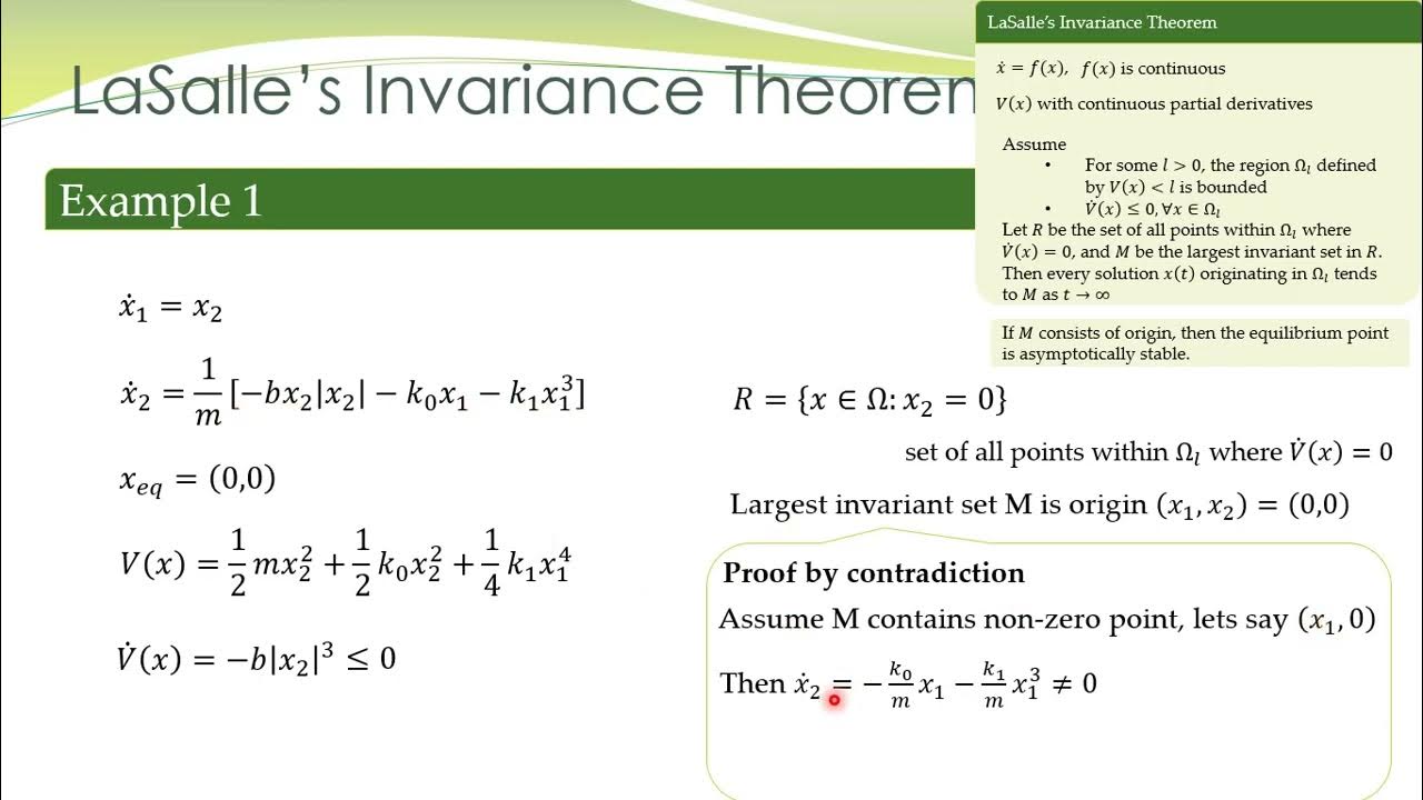NCS - 19b - Examples: Invariance Set Theorem - YouTube