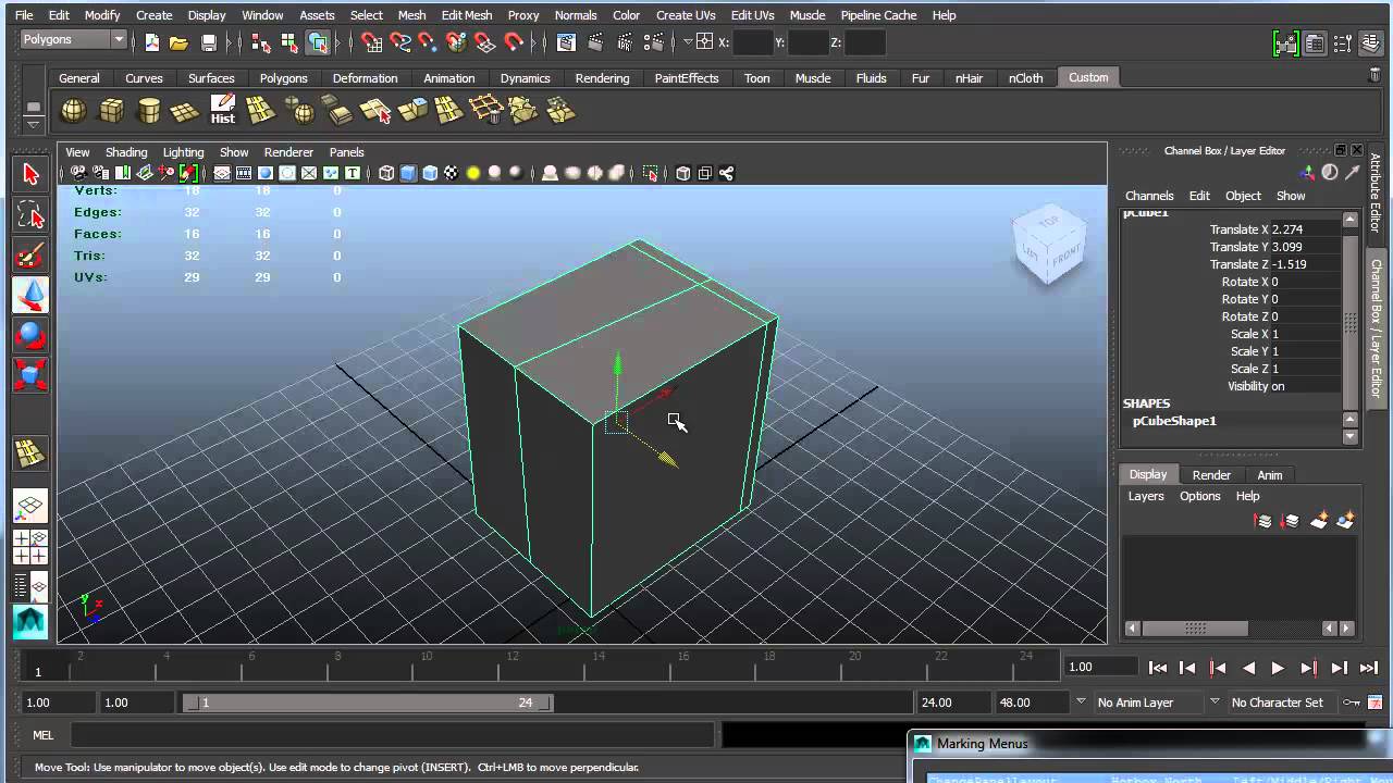 마야 2014 모델링 강좌 - 10 Marking menu 설명 - YouTube