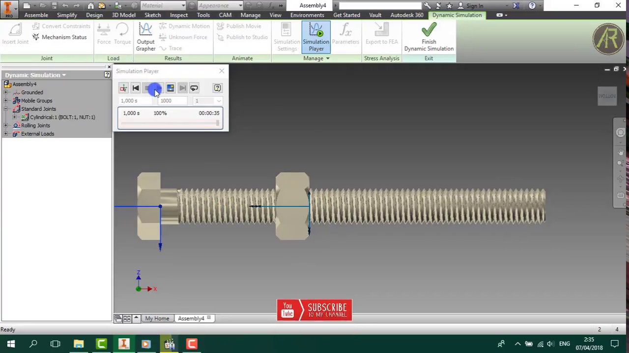 Dynamic Simulation |Autodeks Inventor - YouTube