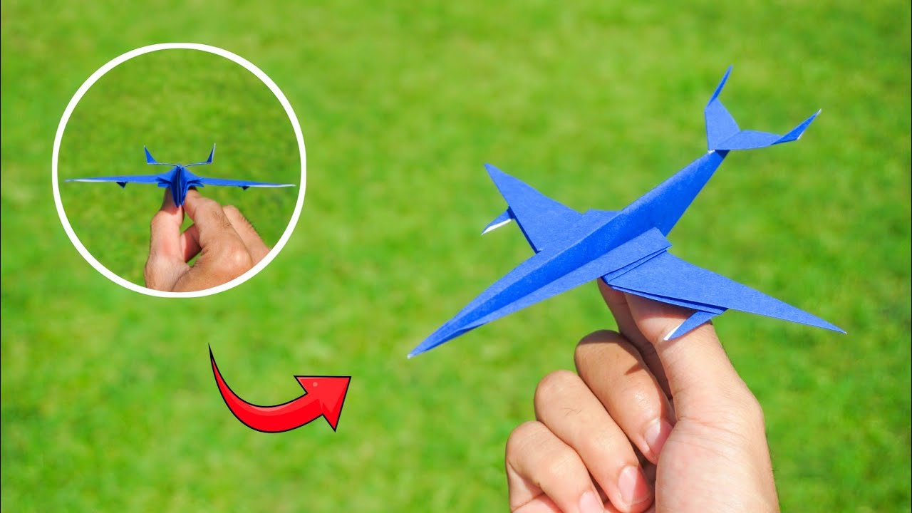 Pesawat JET Tempur dari Kertas - Origami Simple Pesawat JET - YouTube