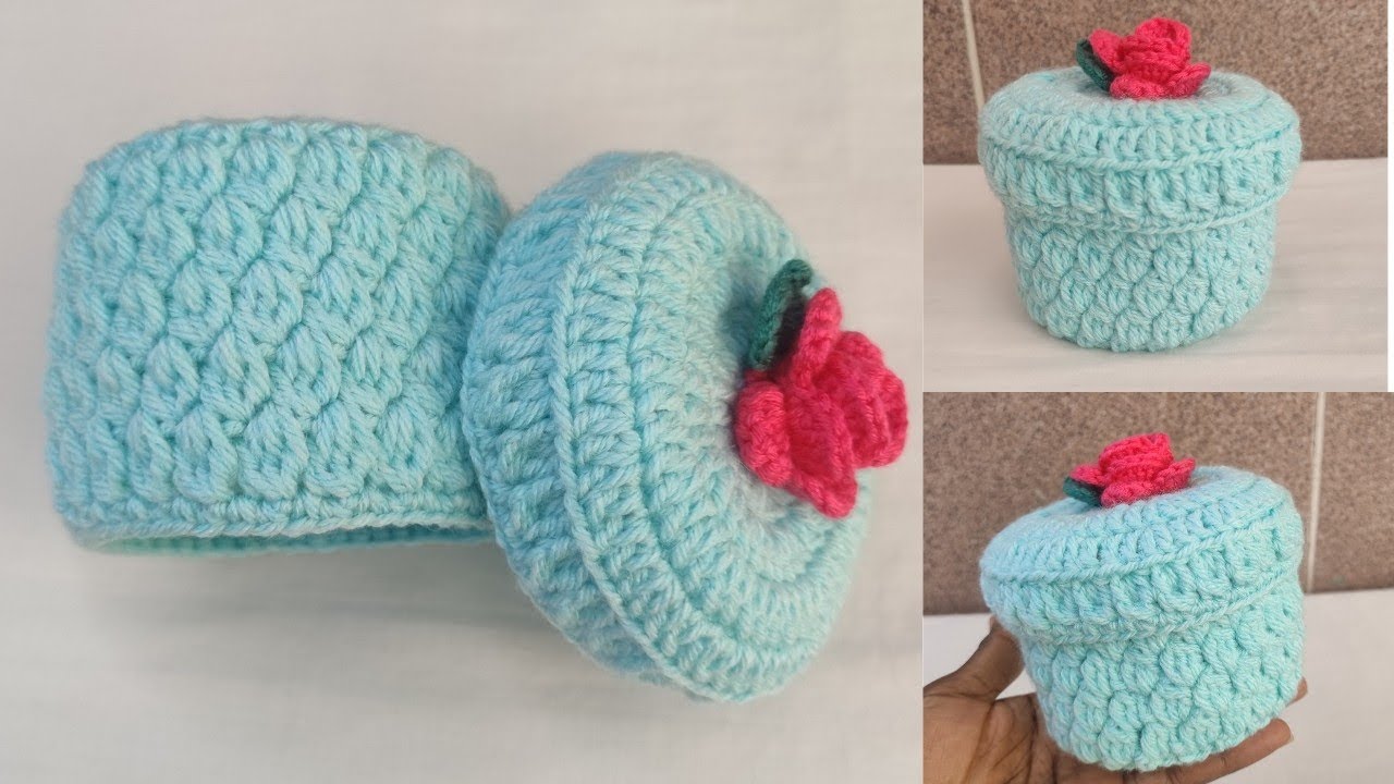 How to Crochet a Cute Jewelry Box Easily - Crochet Jewelry Box Tutorial ...