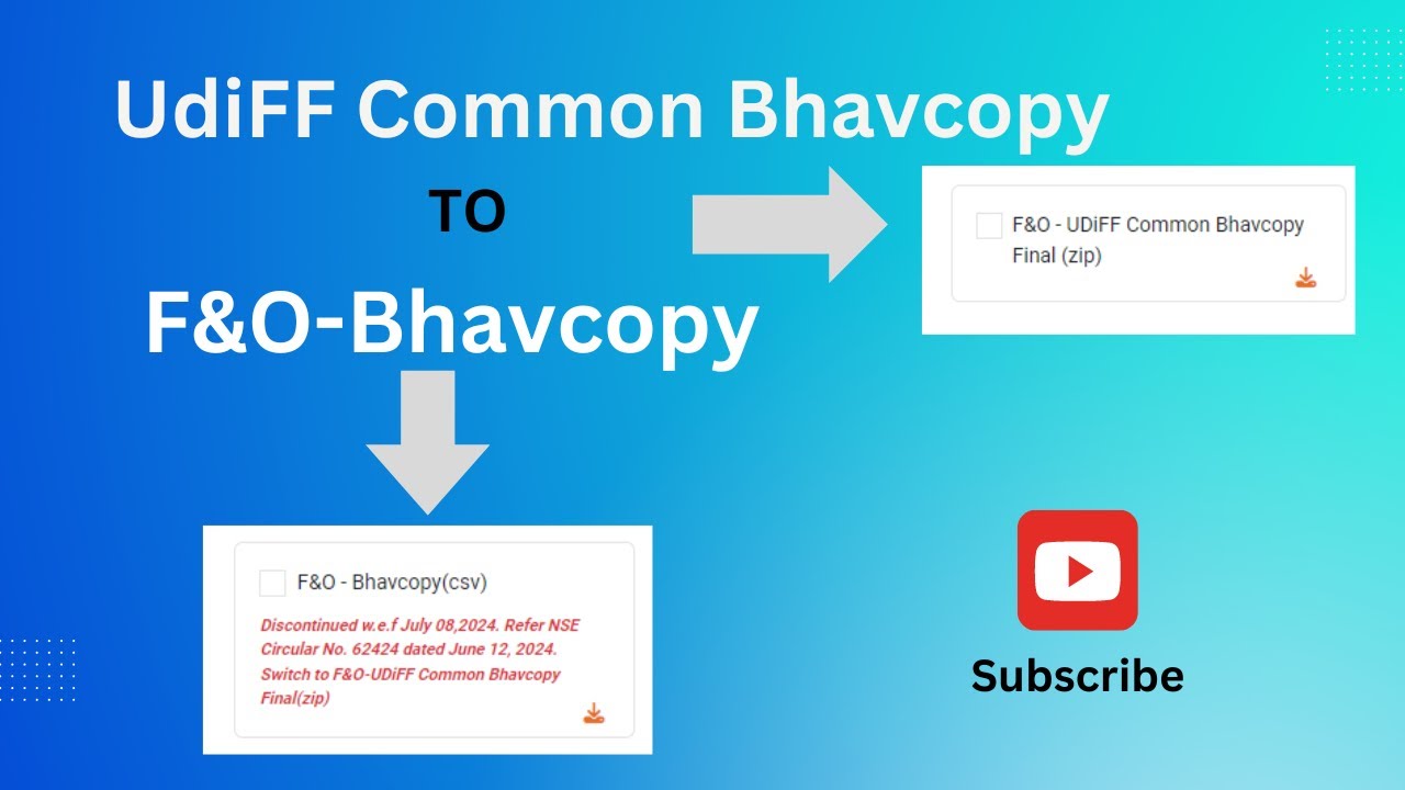 F&O UDiFF Common Bhavcopy to F&O Bhavcopy(csv) Converter - YouTube