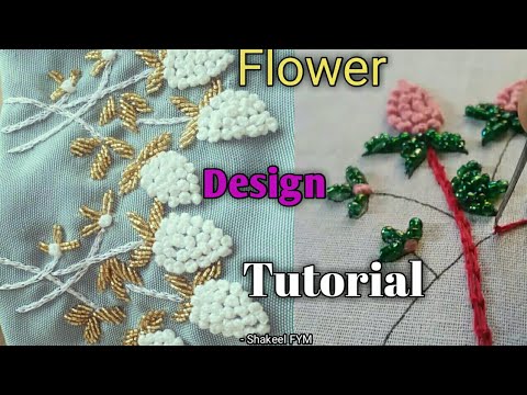 Embroidery stitches Flower Tutorial | Aari work | Flower design - YouTube