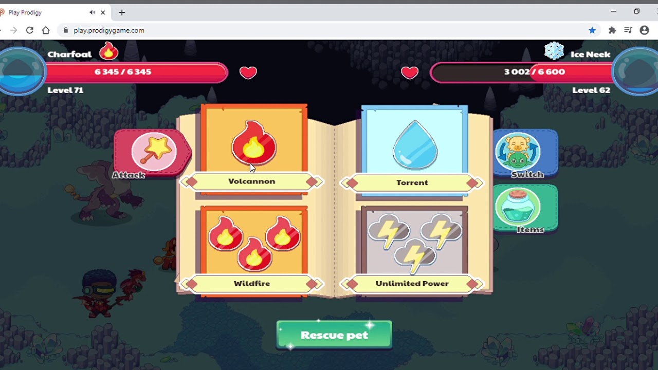 Play Prodigy fire pet=2 hits - YouTube