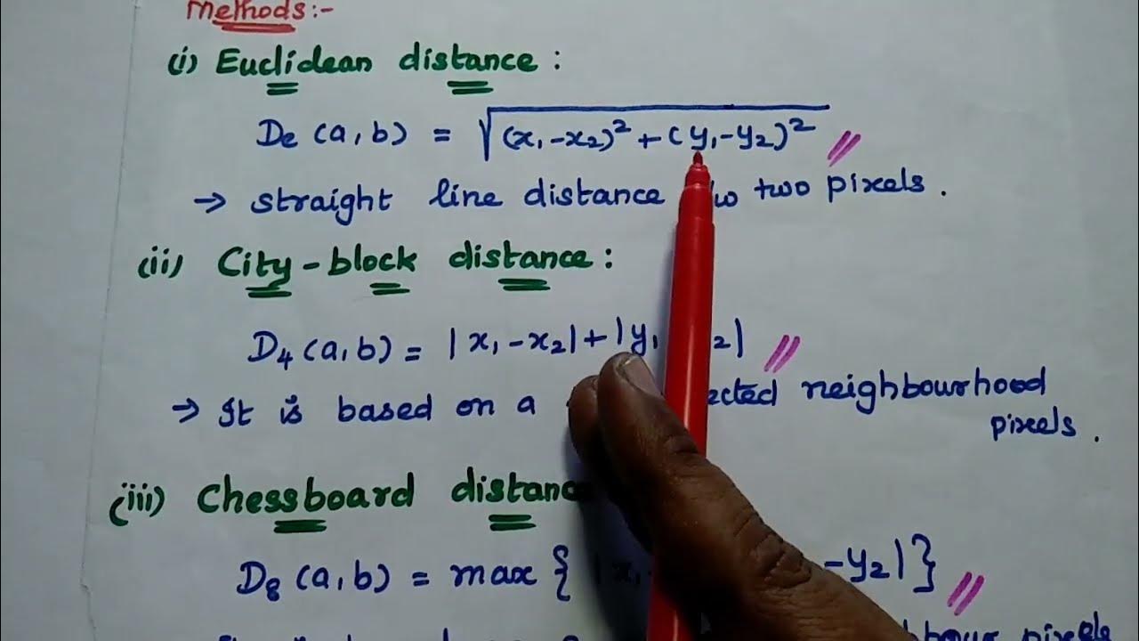 DIP - Distance measures in Image processing - Euclidean distance - City ...