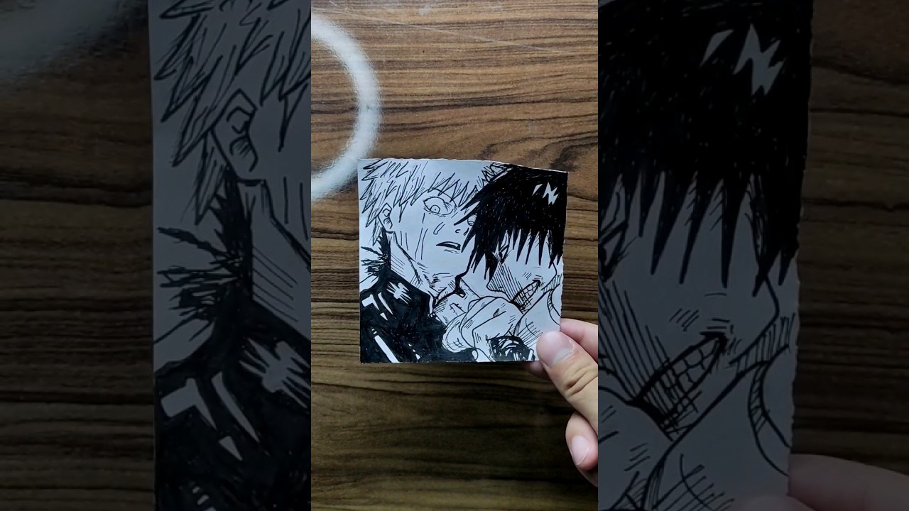 drawing the fight scene gojo vs toji 🔥 #shorts #jujutsukaisen #anime ...