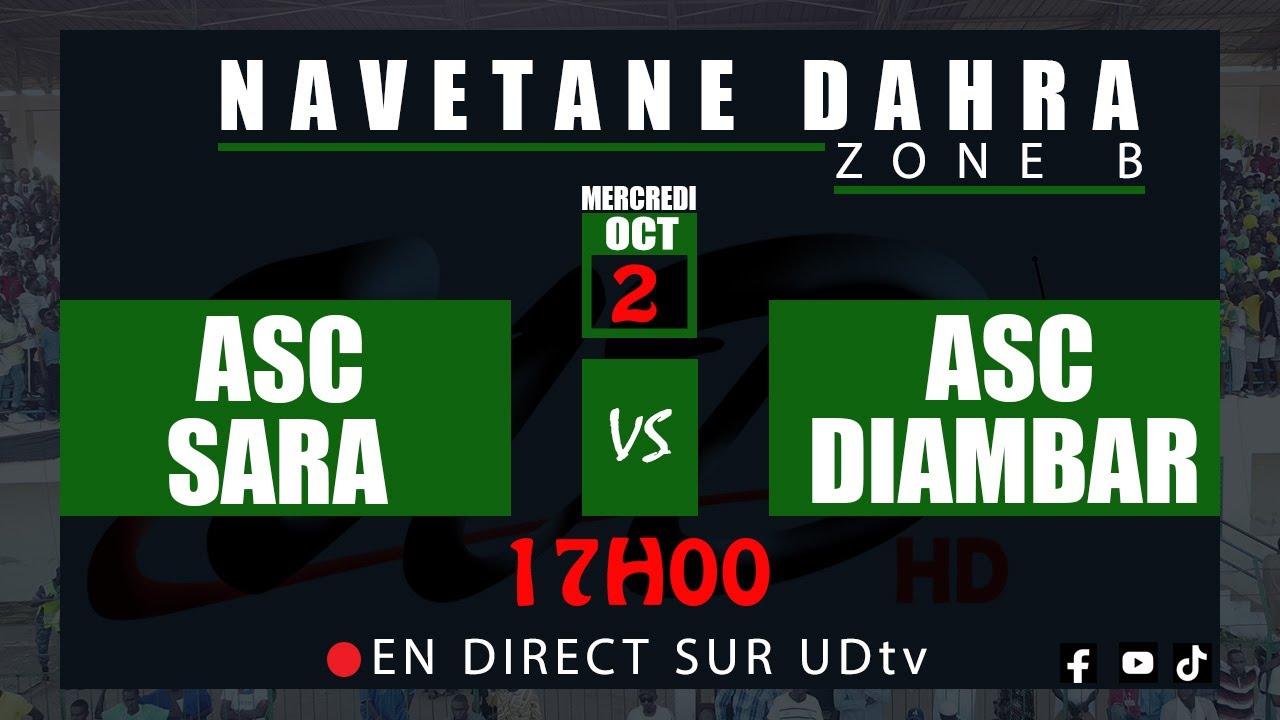LIVE// NAVETANE ZONE B DE DAHRA ASC SARA Vs ASC DIAMBAR - YouTube