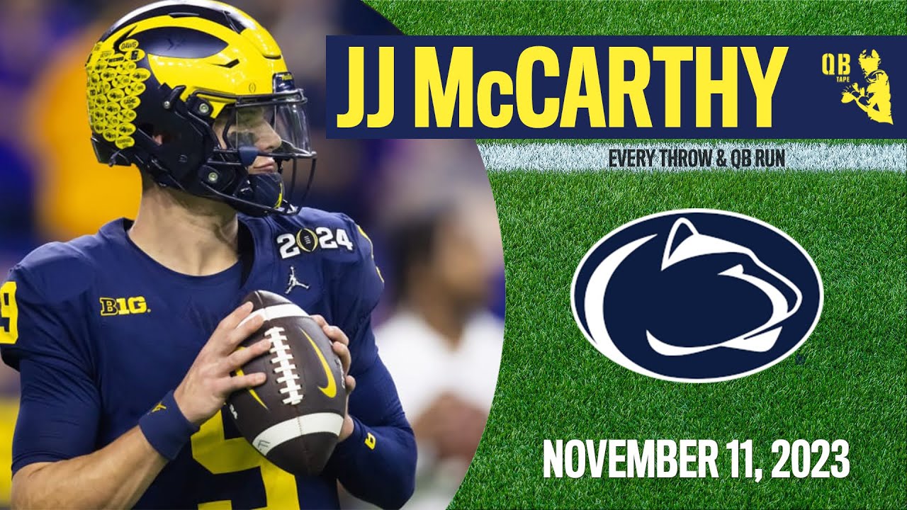 JJ McCARTHY - Every Throw vs Penn State - YouTube