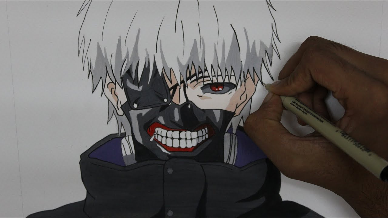 Drawing Kaneki Ken | Tokyo Ghoul (Time-Lapse) - YouTube