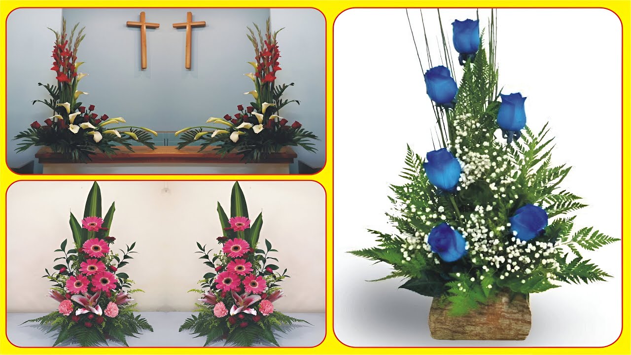 Church Flower Arrangements Altars Simple || Simple altar flower decor ...