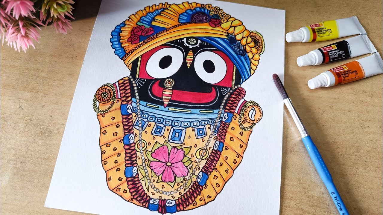How To Draw Lord Jagannath, Easy Step By Step Lord Jagannath Drawing ...