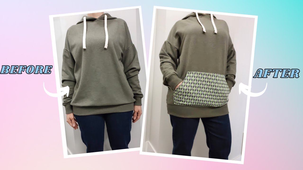 SEW EASY Kangaroo Pocket on Hoodie - DIY- Sewing Tutorial - YouTube